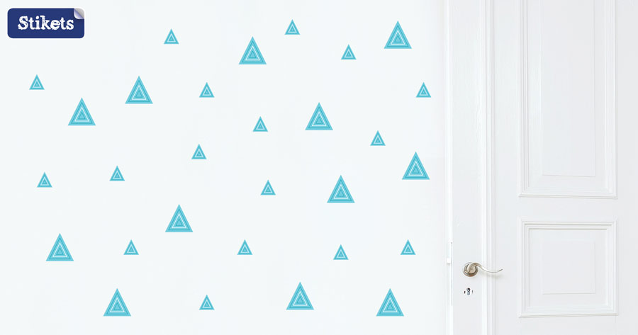Vinilo de triangulos azules con rayas - Stikets