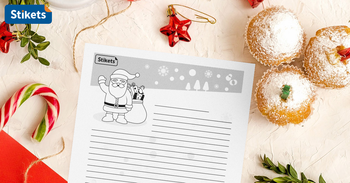 Carta de Papá Noel para escribir y colorear - Stikets