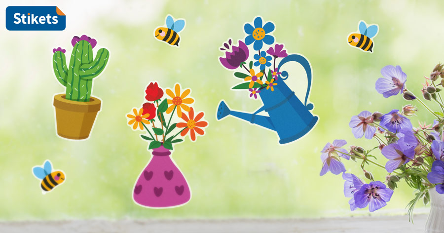 Colorful Flower and Cactus Decals - Stikets