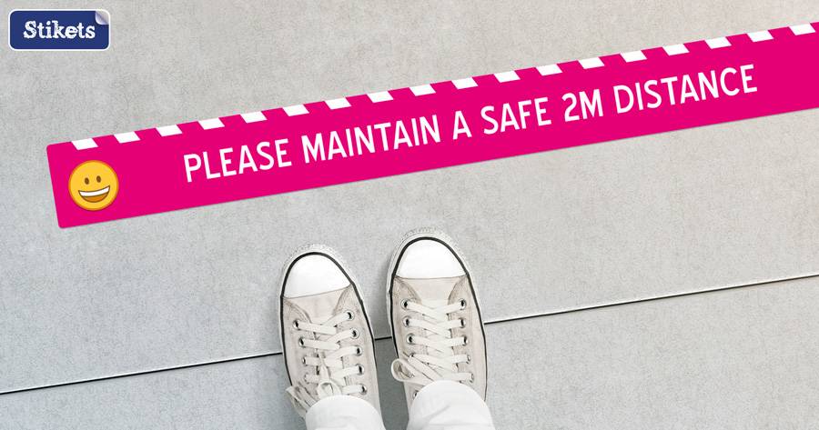 Personalized Safety Distance Floor Signs - Stikets