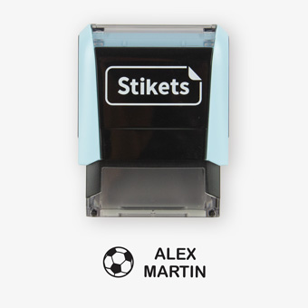 Sello personalizado en color pastel azul - Stikets