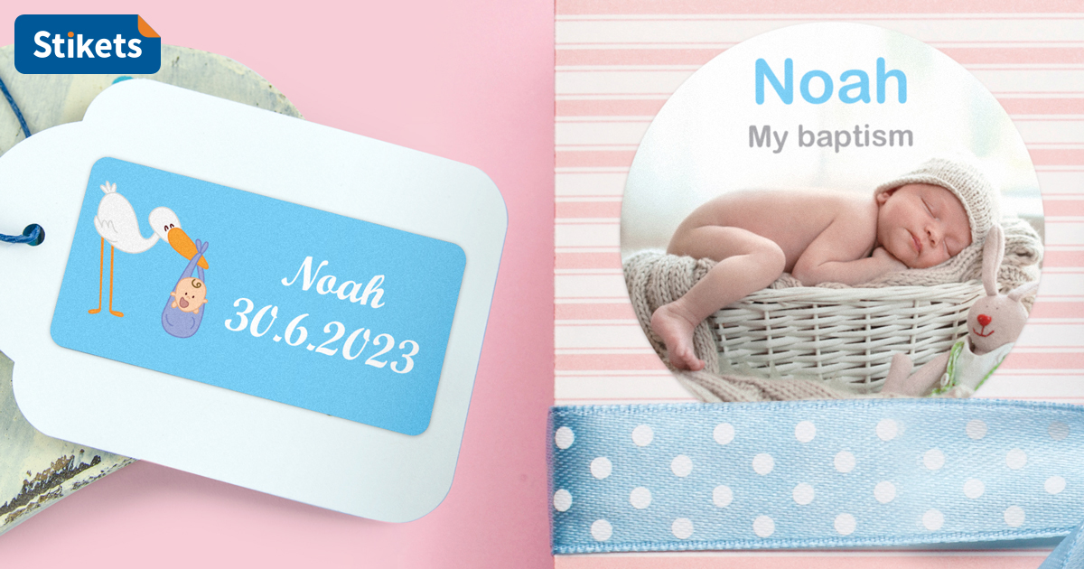 Baptism labels for your gifts - Stikets