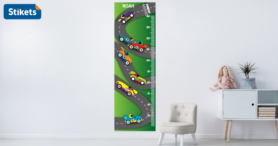 Personalised Racing Cars Height Chart - Stikets